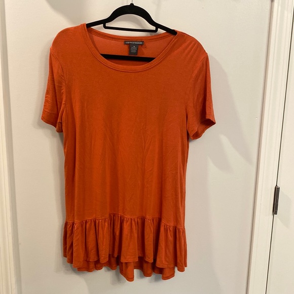 Chelsea & Theodore | Tops | Chelsea Theodore Orange Top | Poshmark